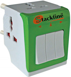 Stackfine GI-474 3 pin 3 Way Universal Plug With Individual Switch ...
