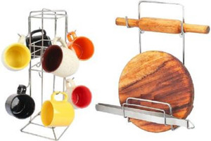 UPTOP Utensil Kitchen Rack Steel Utensils Holders Combo Chakla Belan ...