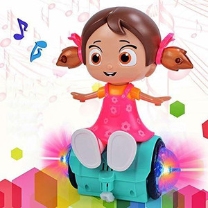 Toyvala Rotating Bump & Go Musical Dancing Girl Doll With Flashing ...