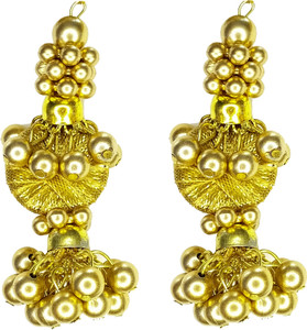 Mass Pro Zari Fabric Beads Bunch Golden Colour Handmade Latkan Suitable ...