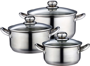 WELLBERG Classic Stainless Steel Cassserole With Glass Lid,Silver ...