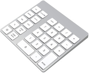 Cateck 28-Key Rechargeable Aluminum Bluetooth Wireless Keypad Number ...