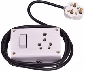 Zodias 1Nos Switch & 1Nos Socket White Heavy Duty PVC Extension Board ...