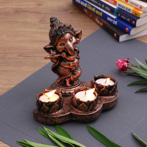 BECKON VENTURE "Divine Ganesh Resin Showpiece Tea Light Candle Holder ...