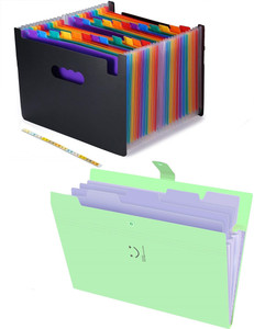 Flipkart.com | Corslet File Folder 24 Pockets Plastic A4 Paper Business ...