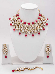 CATALYST Stone, Crystal Gold-plated Red Jewellery Set Price in India ...
