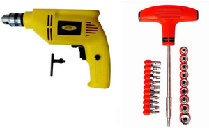 ruhitools Cutflex 10mm Professiona Drill Machine, CF-10RE + 24 Pcs ...