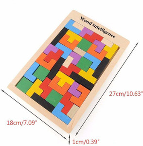 MINTLEAF Wooden Tetris Puzzles for Kids, Wood Intelligence Brain Games ...