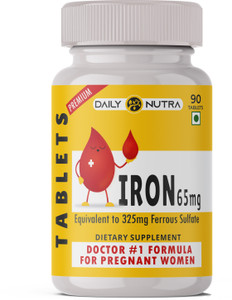 DAILY NUTRA Folic Acid & Iron 65 mg Equivalent to 325 mg Ferrous ...