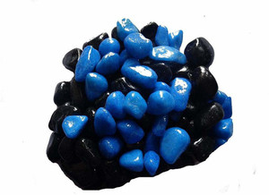 UNIQ WORLD BLACK AND BLUE STONE 2KG Polished Asymmetrical Marble Stone ...