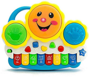 Zahuu Drum Keyboard Piano Musical Toy with Flashing Light and Animal ...