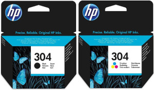 raj enterprises HP 304 Combo Ink Cartridge - 2 Pack Black + Tri Color ...