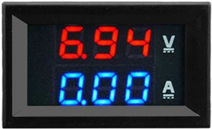 WE BLEED INDIA DC 0-100V 10A Voltmeter Ammeter Red+ Blue LED Voltmeter ...