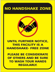 Pack of 1 (No Handshake Zone) Safety Prevention Posters for Hospital ...