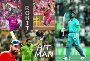 Rohit Sharma Hit Man 300GSM Primium Poster 13X19 Inch Paper Print ...