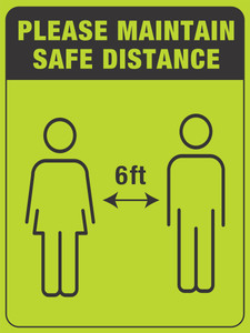 hannu Please Maintain Safe Distance Emergency Sign Price in India - Buy ...