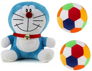 Crispy toys Doraemon & Balls set of 4 Soft toy for Kids Playing teddy ...