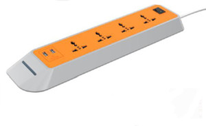 Polycab 4Way Extension Board with 2 USB Slot Spike & Surge Guard 4 ...