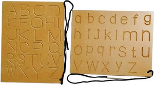 jaraglobal Small Capital ABCD Alphabet Writing Practice Wooden Boards ...
