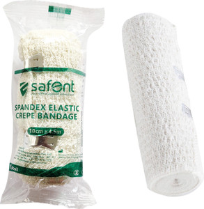 safent Spandex Elastic Crepe Bandage (Natural White Color) - 4 Inch ...