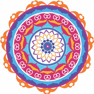 All Your Design 60.96 cm Floor Rangoli Stickers Waterproof Vinyl Self ...