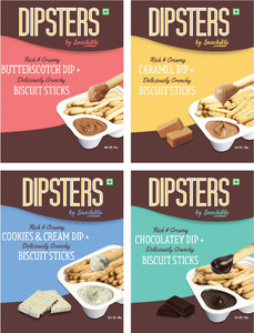 Snackible Dipsters Biscuit Sticks & Dip -Pack of 4 Flavours ...
