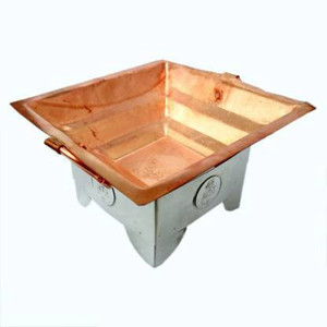 ARISERS Pure Copper Havan kund (6 inch size) with a Stainless Steel ...