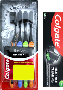 Colgate Charcoal Clean Black Gel Toothpaste with Slim Soft Charcoal ...