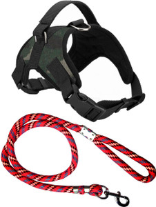 ADIOS Dog Belt Combo of Padded & Printed Dog Body Harness Adjustable ...