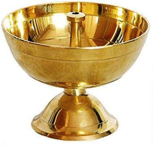 Oxyjal Akhand Diya With Wick Adjuster For Home Temple Festival Brass ...