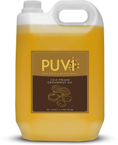 Puvi HDPE 5L Cold Pressed Groundnut / Peanut Oil (Chekku / Ghani) - 5 ...