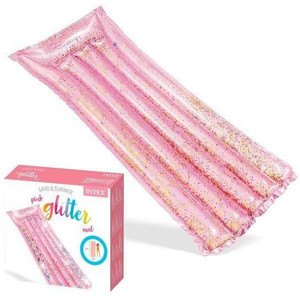 INTEX Pink Glitter MAT Swimming Float Inflatable ( size 67" L x 21" W x ...