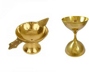 Uniqon Set Of Laxmi Pital ( No 1 Small Size) Diya Oil / Ghee Lamp With ...