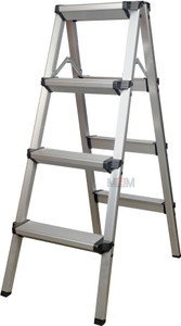 MGM Sleek 4 Step Double Sided Aluminium Ladder for Home and Office Use ...