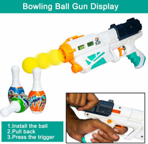 TEMSON 2 in 1 Bowling & Water Shooting Gun with Soft Foam Balls Bullets ...