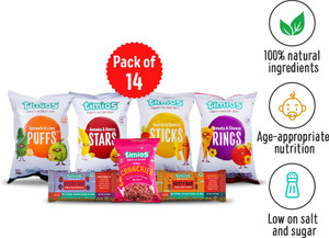 Timios Weekly Snacks - Stars, Rings, Puffs, Sticks, Crunchies, Nutty ...