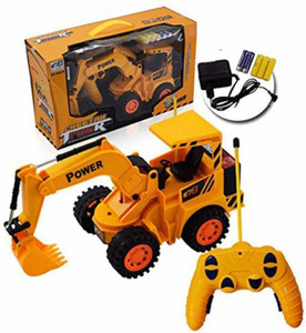 XIZOEN 5 Channel Remote Control JCB toy for Kids Excavator Bulldozer ...