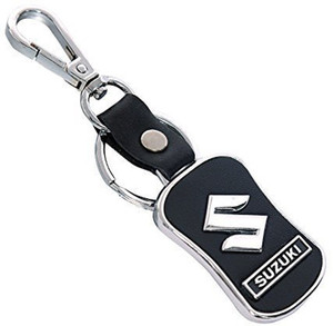 SOI Black Leather with Chrome Logo Key chain for Maruti Suzuki Cars and ...