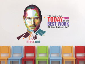 DivineDesigns 46 cm Steve Jobs Sticker Self Adhesive Sticker Price in ...