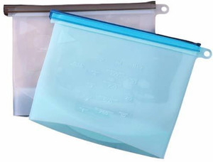 Montreal Reusable Silicone Food Storage Bag Containers, Zip Lock, Heat ...