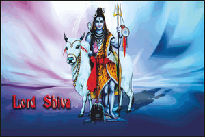 Ub Printer, Lord Shiva Poster, Shiva & Nandi 54, (12x18) inches, 300 ...