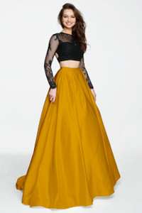 radhe krishna enterprise Women Maxi Gold, Black Full Length Dress - Buy ...