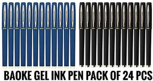 Baoke BLUE & BLACK gel ink pen 0.5 mm rubber custom logo pens peck of ...