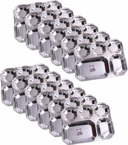 Yana Stainless Steel 22 gauge 15 Inch Rectangle Plate - 5 Section ...