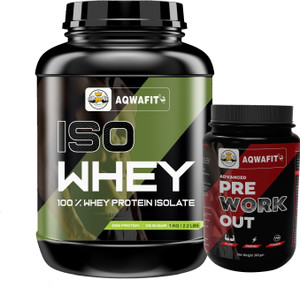 AQWAFIT COMBO OF ISO WHEY 1 KG + ADVANCED PRE WORKOUT 360 GM Whey ...