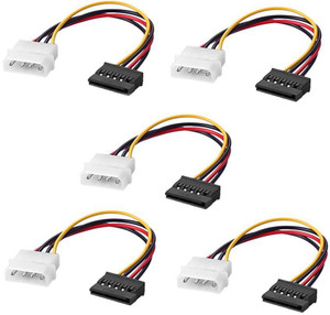 Wizzo Power Sharing Cable 0.05 m (Pack of 5 Pieces) 4 Pin Molex to SATA ...