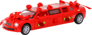 FIDDLERZ Die Cast Alloy Body Decorated Limo Toy Car with Lights and ...