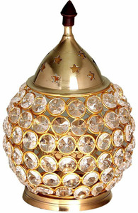 Puja N Pujari Decorative Crystal Lamp Akhand Diya Jyothi Lantern Brass ...
