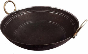 shri gaurangi Iron deep Kadai Frying Pan for Cooking Iron Fry Kadhai ...