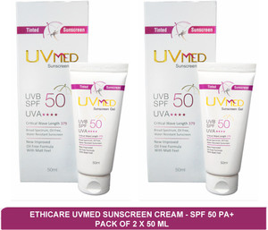 ethicare Sunscreen - SPF 50 PA+ UVMED SUNSCREEN CREAM - SPF 50 PA+ pack ...